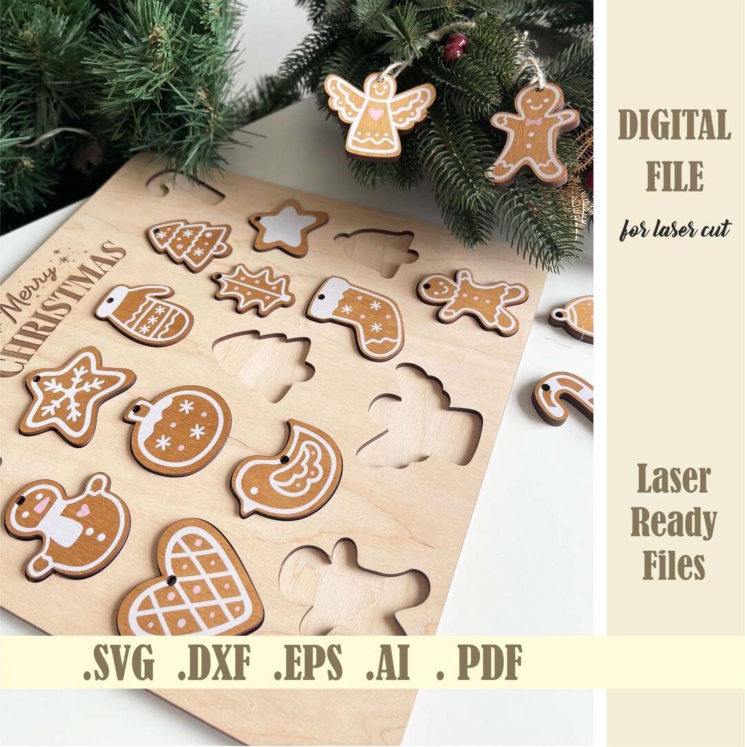 Christmas Ornaments Puzzle SVG Laser Cut File, Family Christmas Gift ...