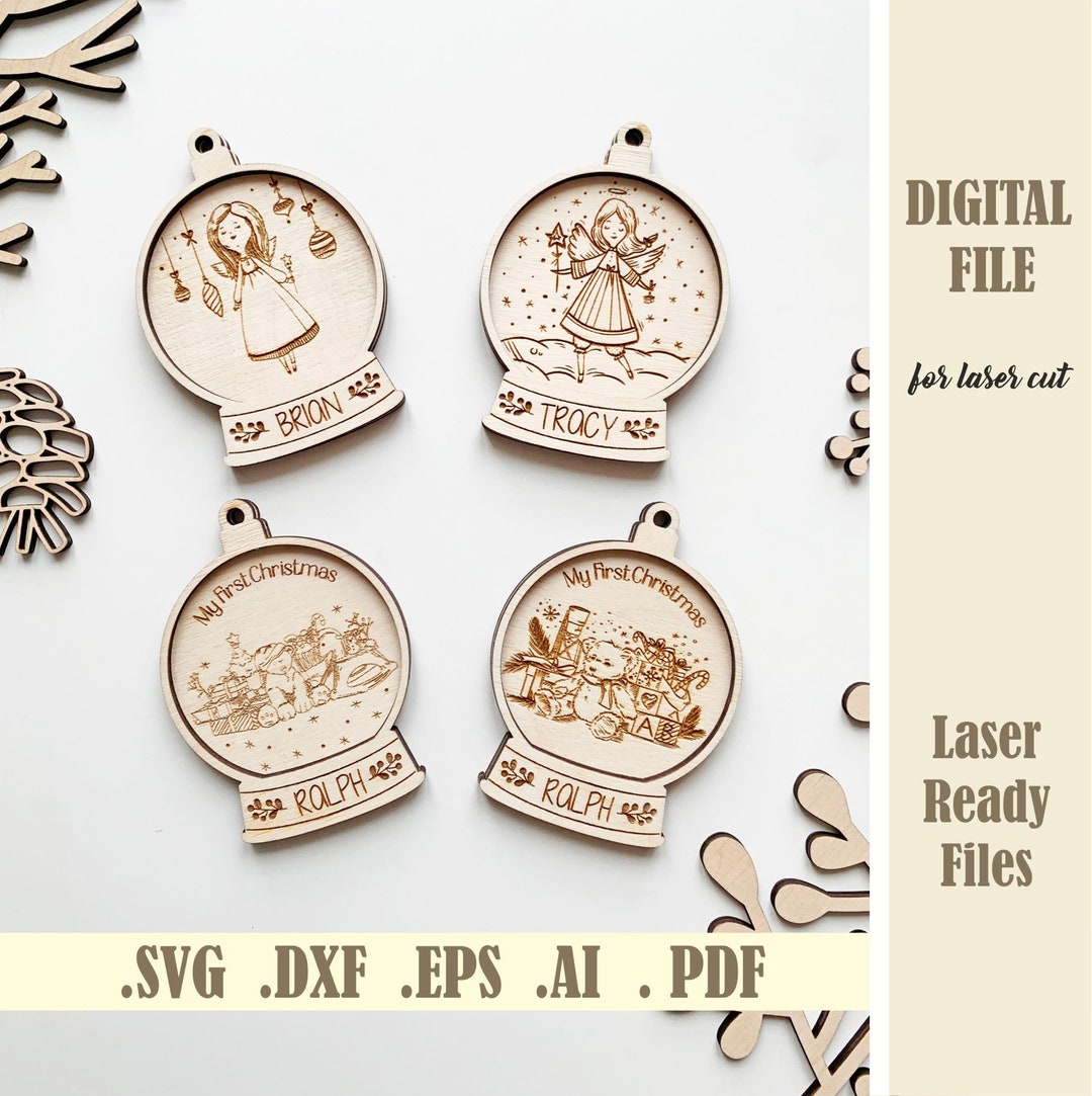Baby First Christmas Ornament SVG Laser Cut File, First Christmas SVG ...