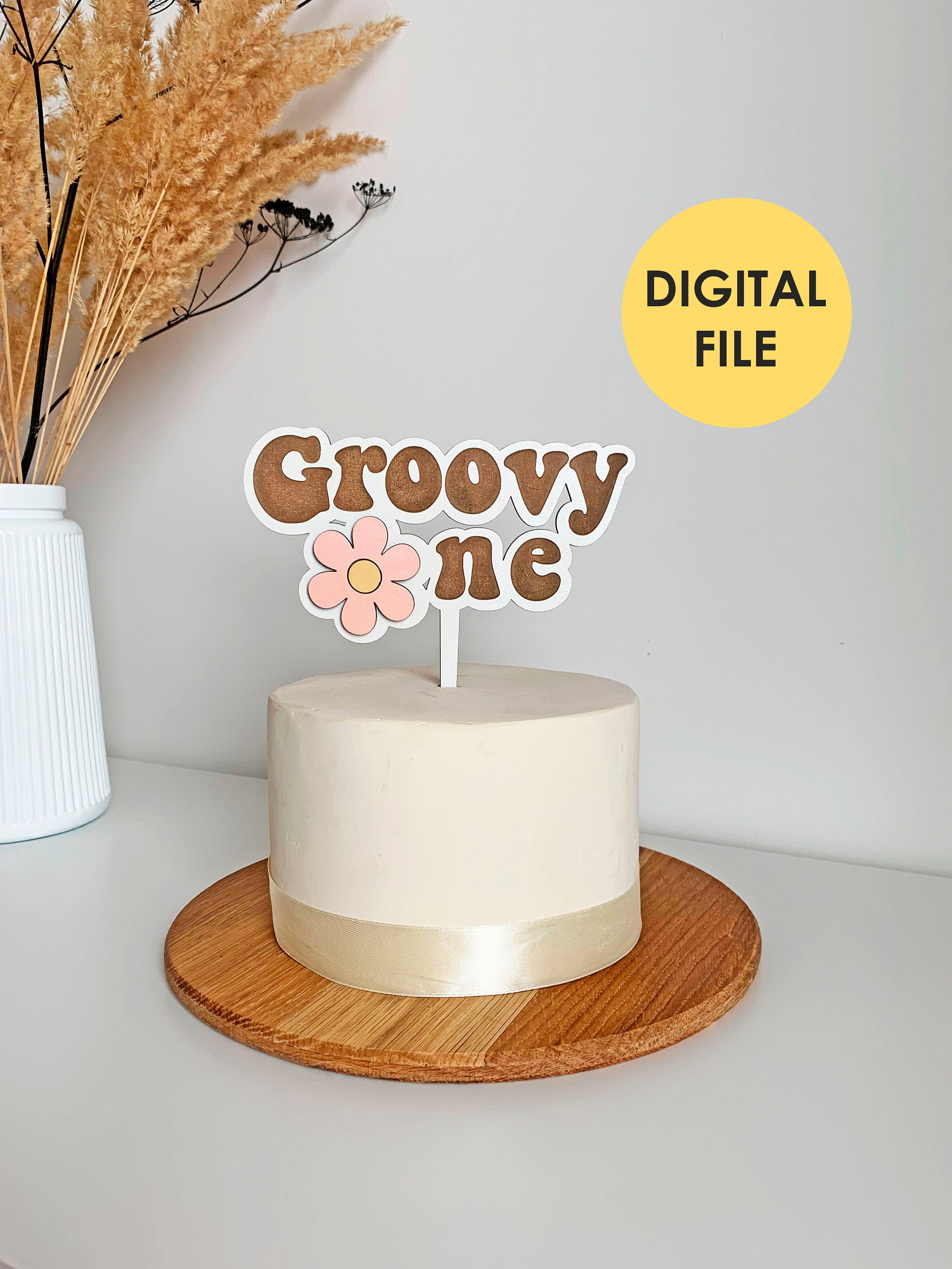 Laser Cut Files Groovy One Cake Topper Daisy First Birthday - Etsy ...