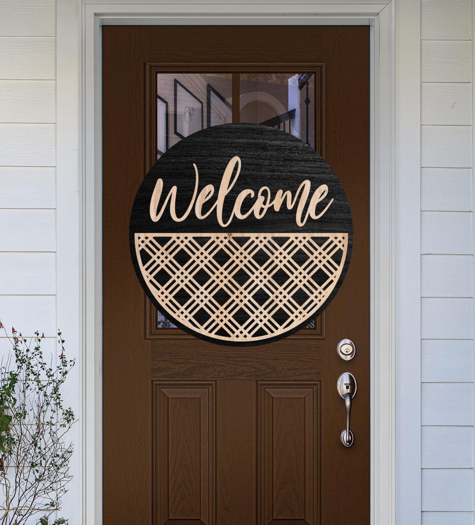 Welcome Sign SVG Bundle, 15 Door Hanger Designs, 3 Welcome Words, Laser ...