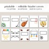 Sports Printable Editable Binder Covers L Set of 10 Football Baseball ...