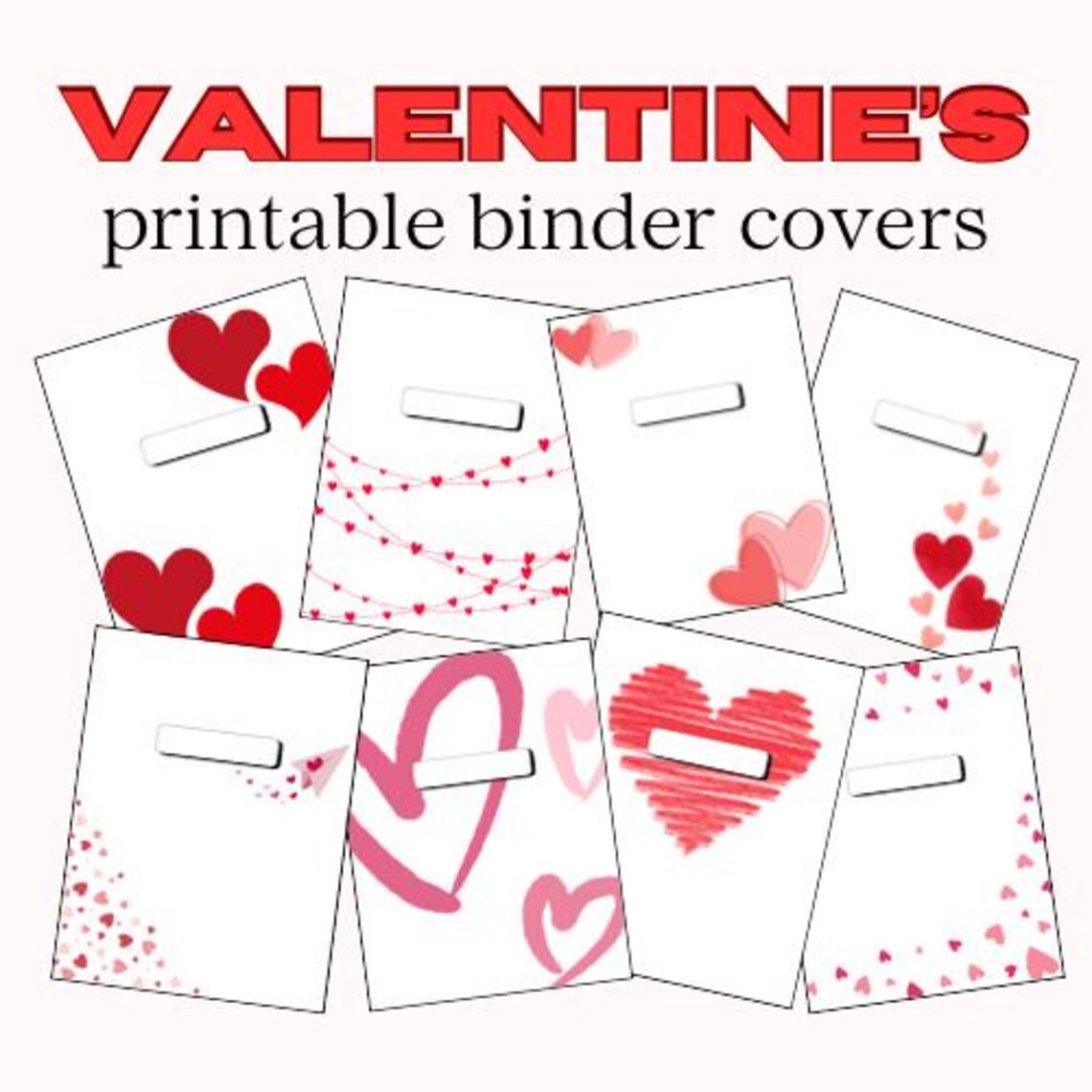 Holiday Valentines Printable Editable Binder Covers L Set of 15 ...