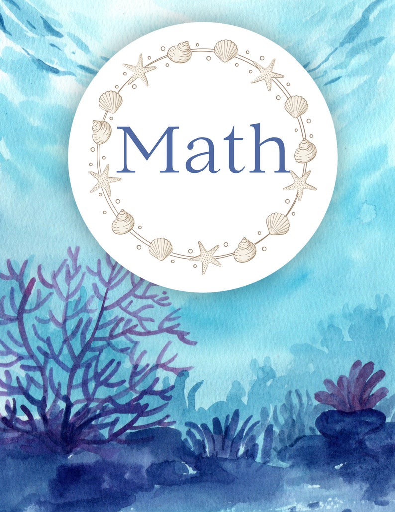 Printable Editable Binder Covers L Ocean Animals Set of 10 Water ...