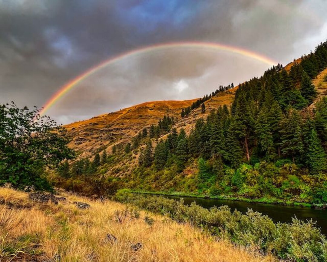 Rainbow Over the Grande Ronde River: Color Landscape, Home and Office ...