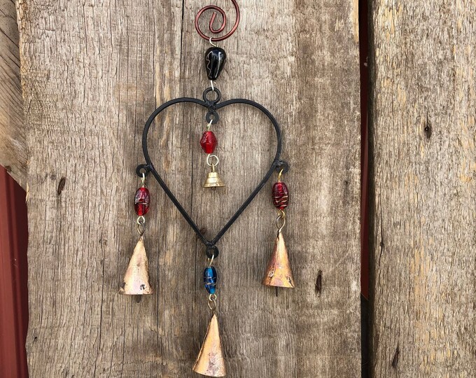Whimsical Heart Chime With Beads | Etsy