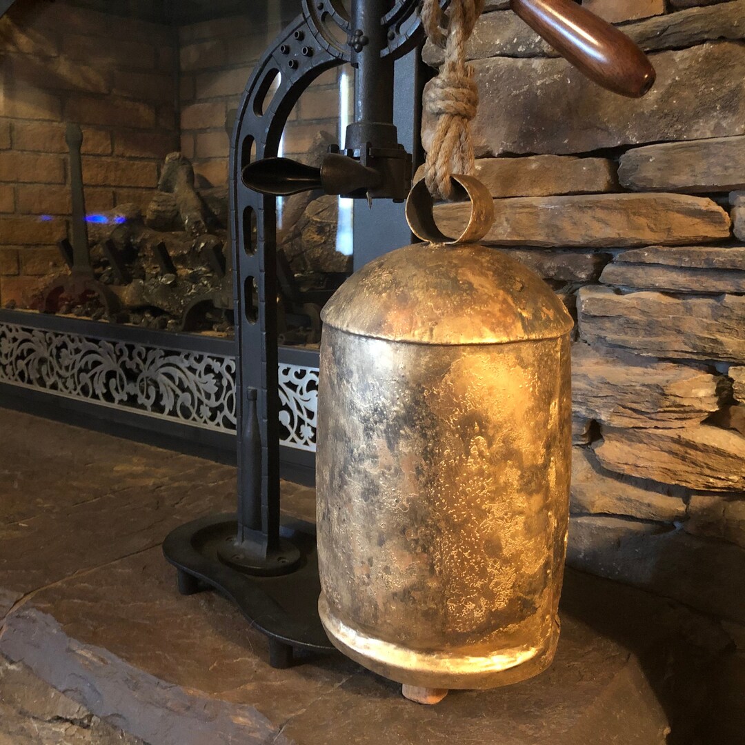 Extra Large Tin Bell 14" X 7" With Hanging Rope and Wood Striker - Etsy