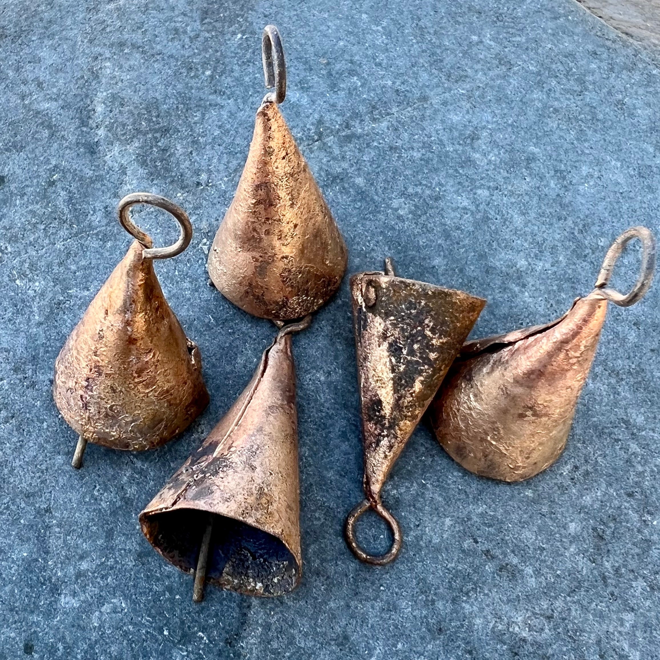 Cone Shape Tin Bells/old World Style/chime Bells - Etsy