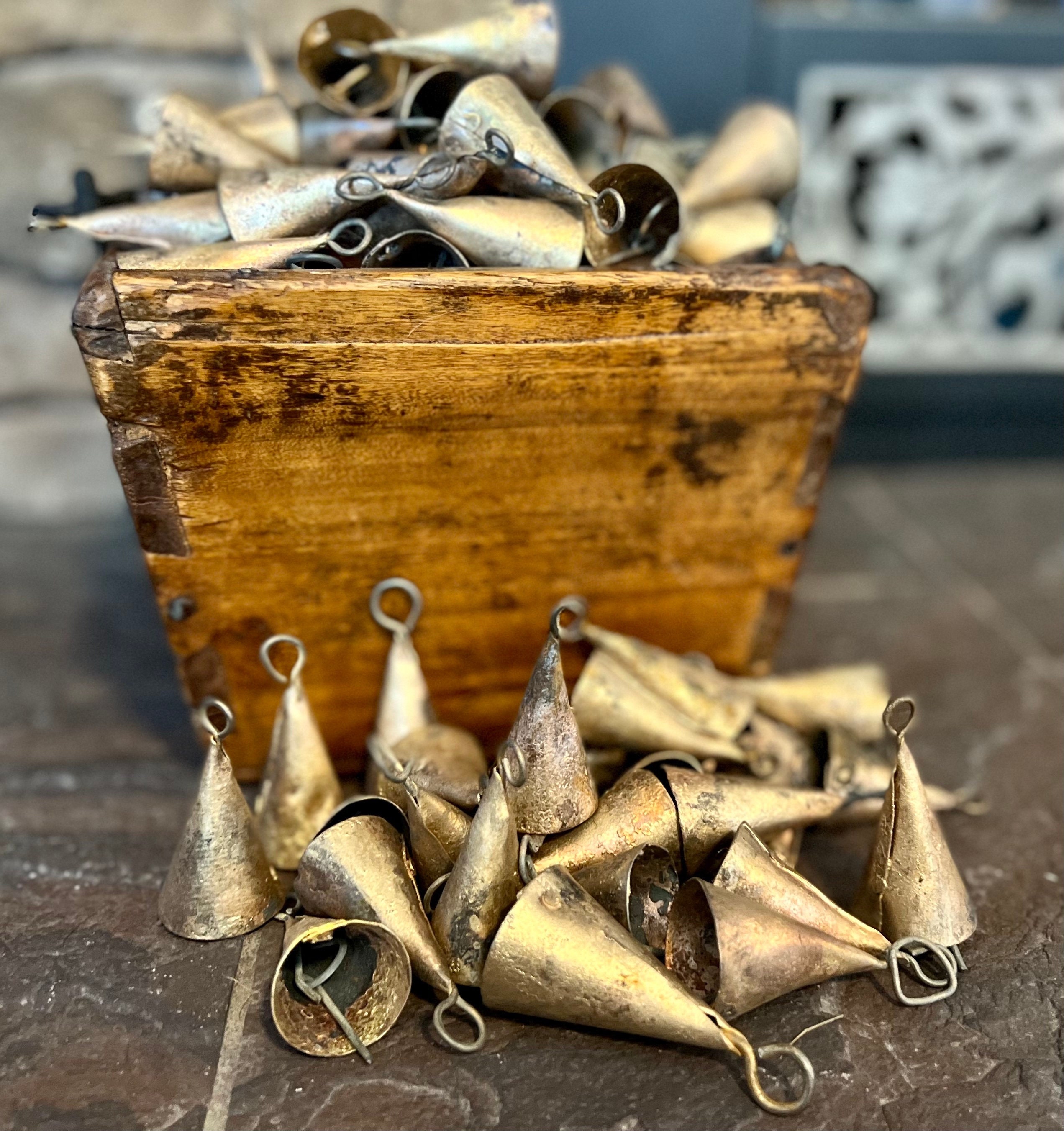Cone Shape Tin Bells/old World Style/chime Bells - Etsy