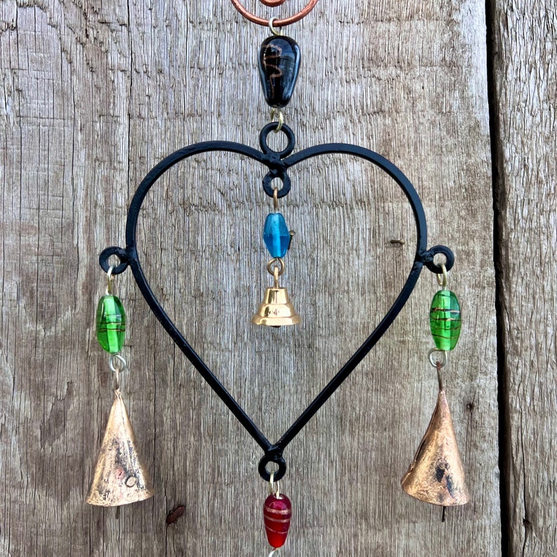 Whimsical Heart Chime With Beads - Etsy