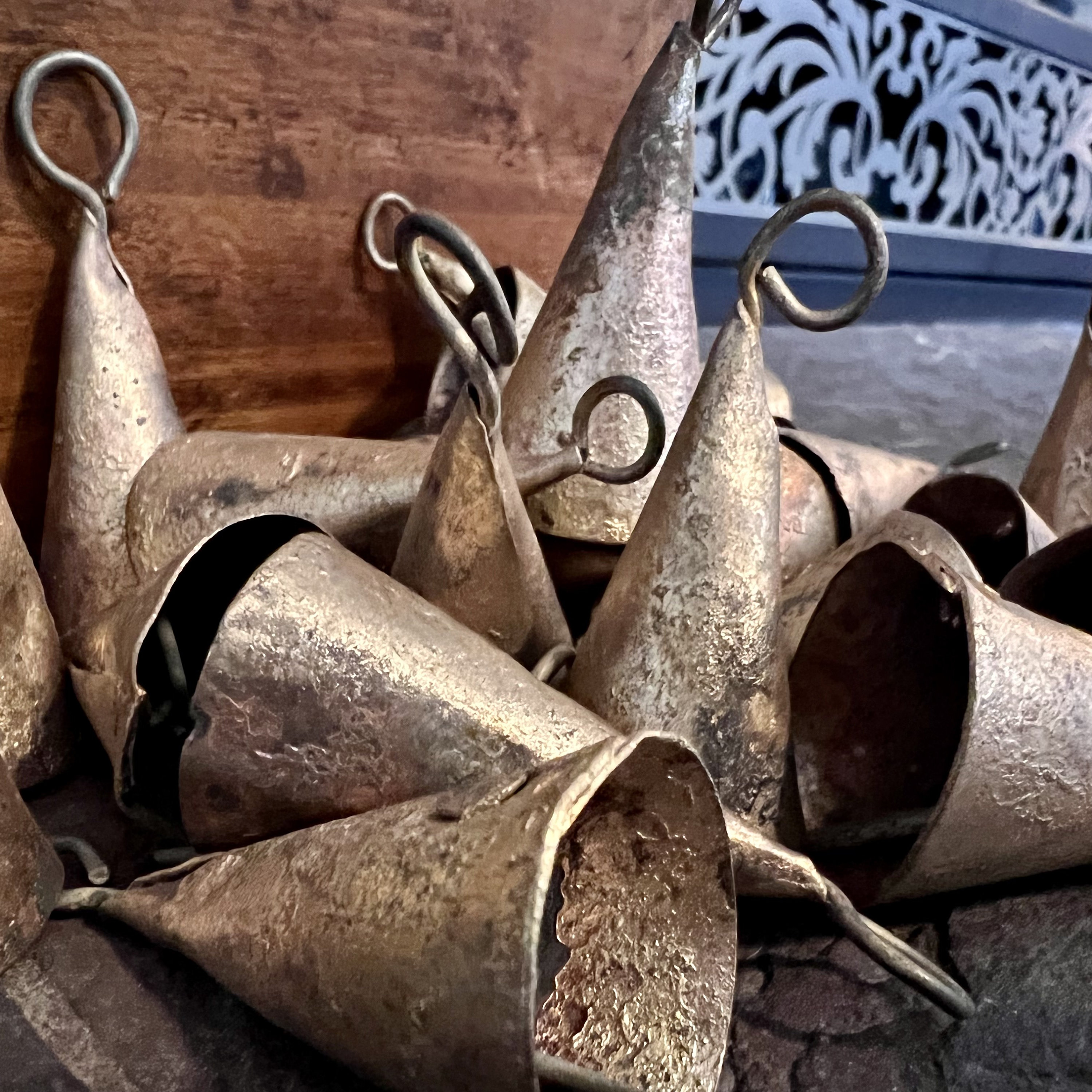 Cone Shape Tin Bells/old World Style/chime Bells - Etsy