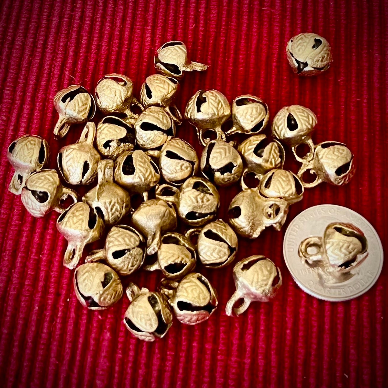 Cross Cut Brass Jingle Bells, Costume Bells (one Dozen) - Etsy