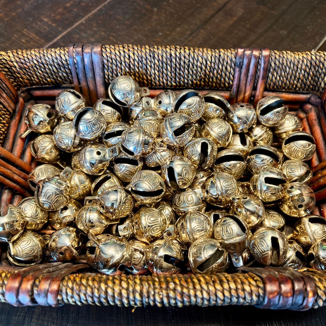 1.6"h X 1.2"w Heavy Brass Sleigh Bells, Jingle Bells, Christmas Bells ...