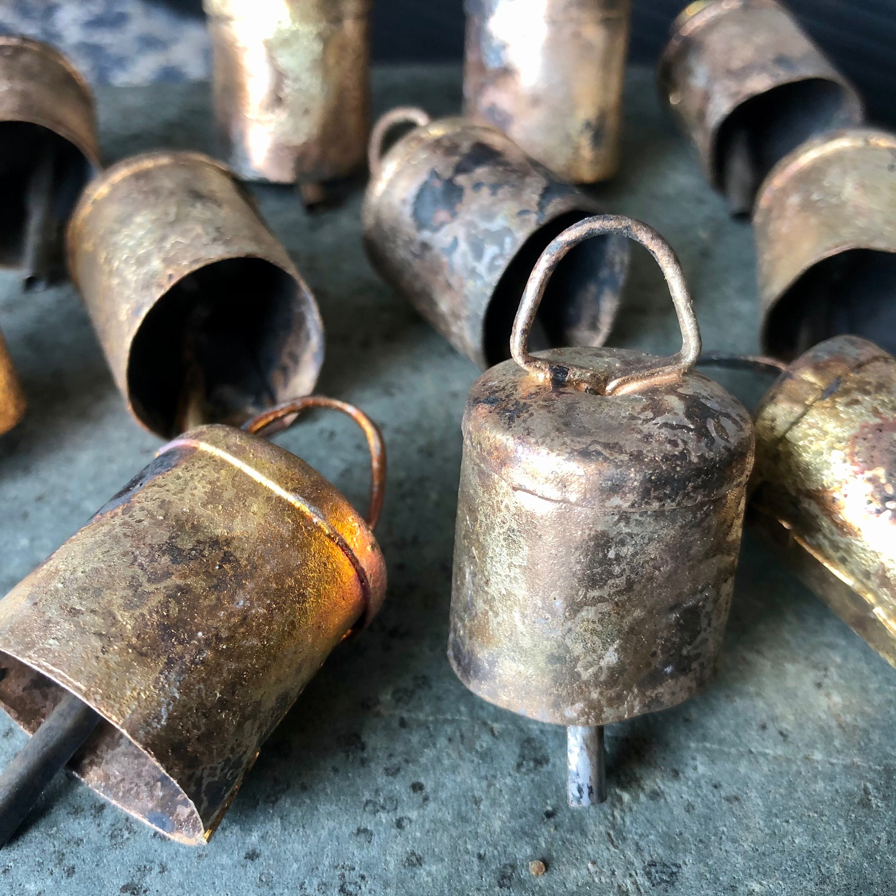 Group of 12 Loose Semi Flat Top Tin Bells | Etsy