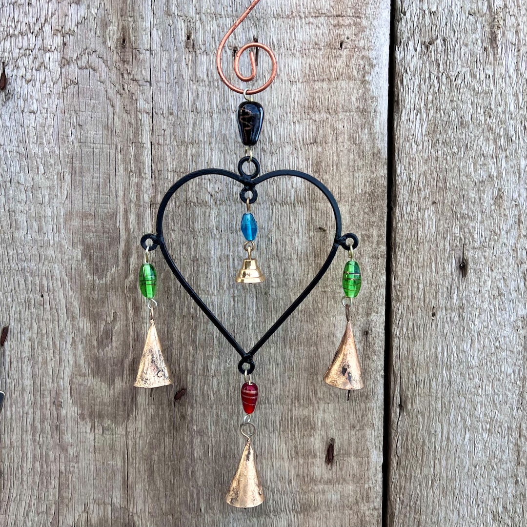 Whimsical Heart Chime With Beads - Etsy