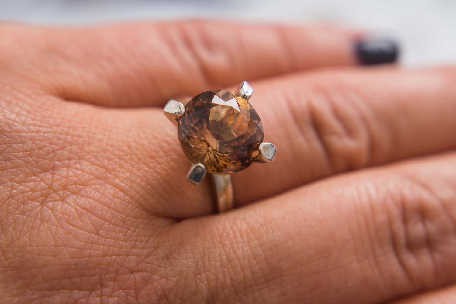 8ct Imperial Topaz Ring, Industrial Design Imperial Topaz, Champagne ...