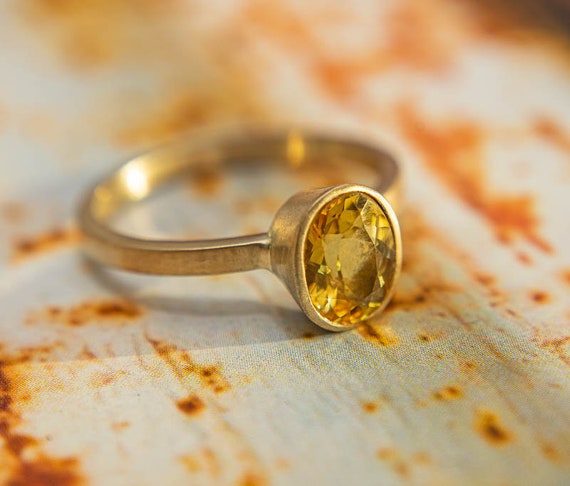 14k Yellow Beryl Ring Heliodor Ring 14k Golden Beryl | Etsy