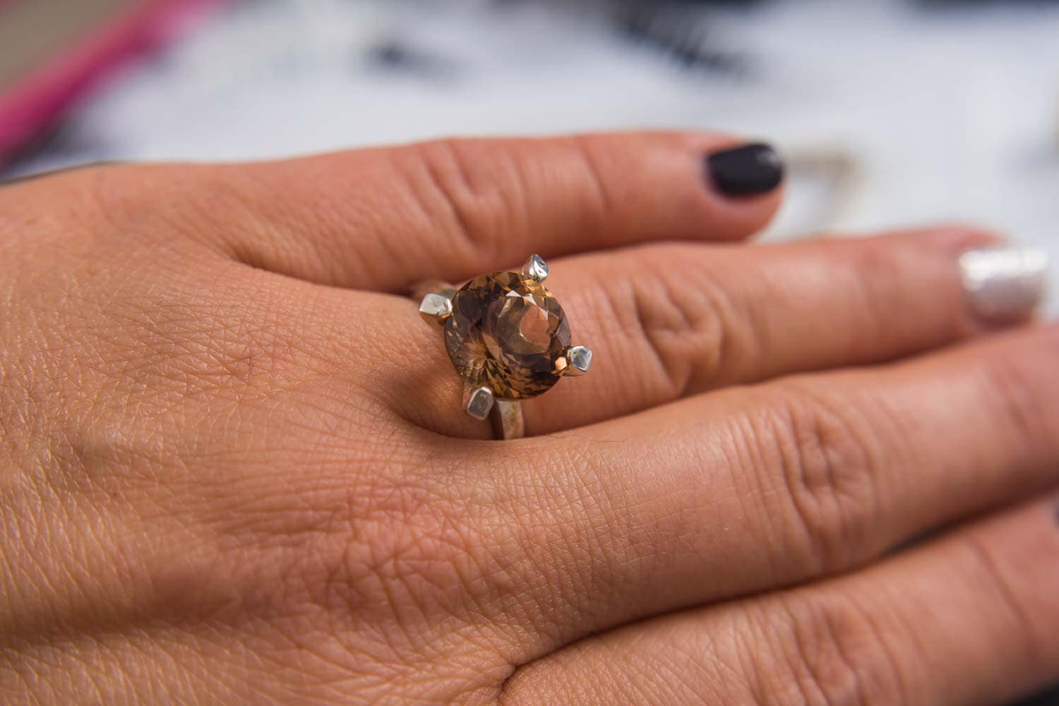 8ct Imperial Topaz Ring, Industrial Design Imperial Topaz, Champagne ...