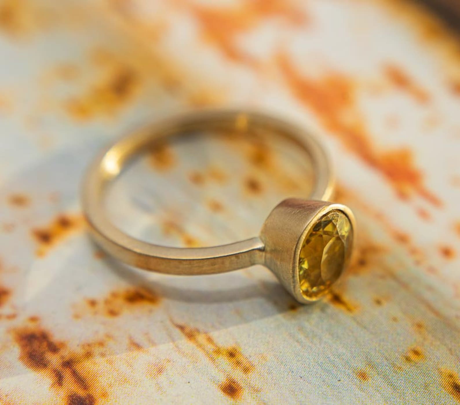 14k Yellow Beryl Ring, Heliodor Ring, 14k Golden Beryl, Solitaire Ring ...