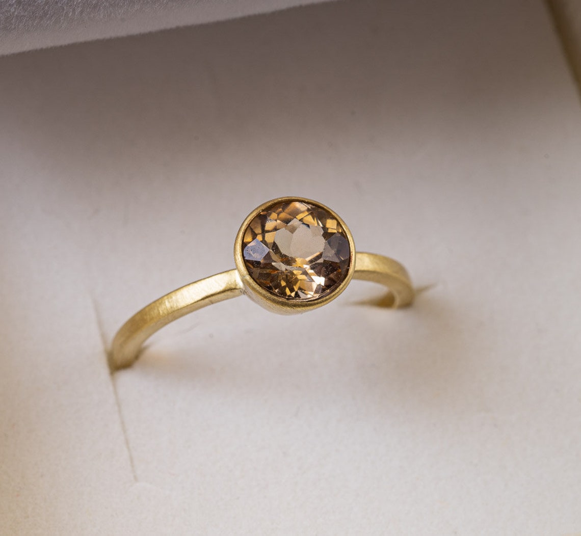 Imperial Topaz Ring, 18k Imperial Topaz Ring, Precious Topaz Ring - Etsy