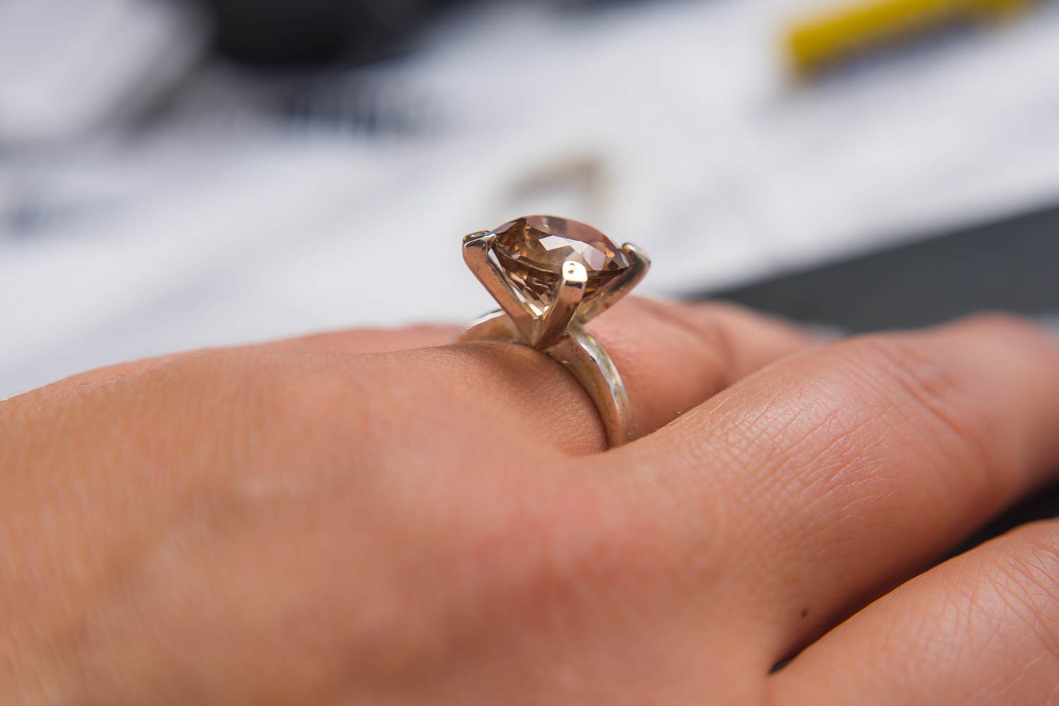 8ct Imperial Topaz Ring, Industrial Design Imperial Topaz, Champagne ...