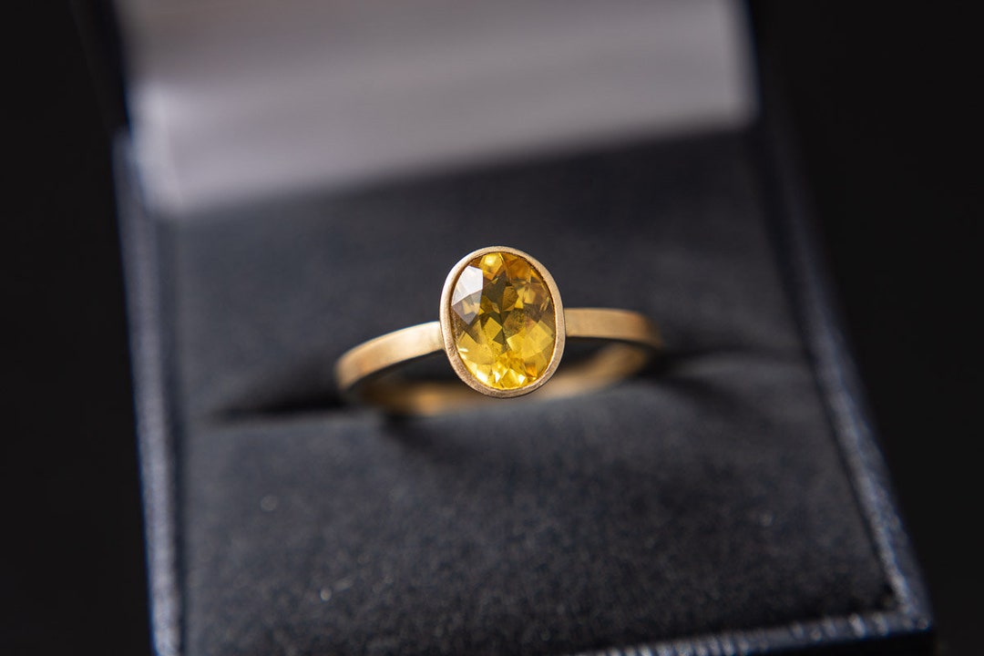 14k Yellow Beryl Ring, Heliodor Ring, 14k Golden Beryl, Solitaire Ring ...