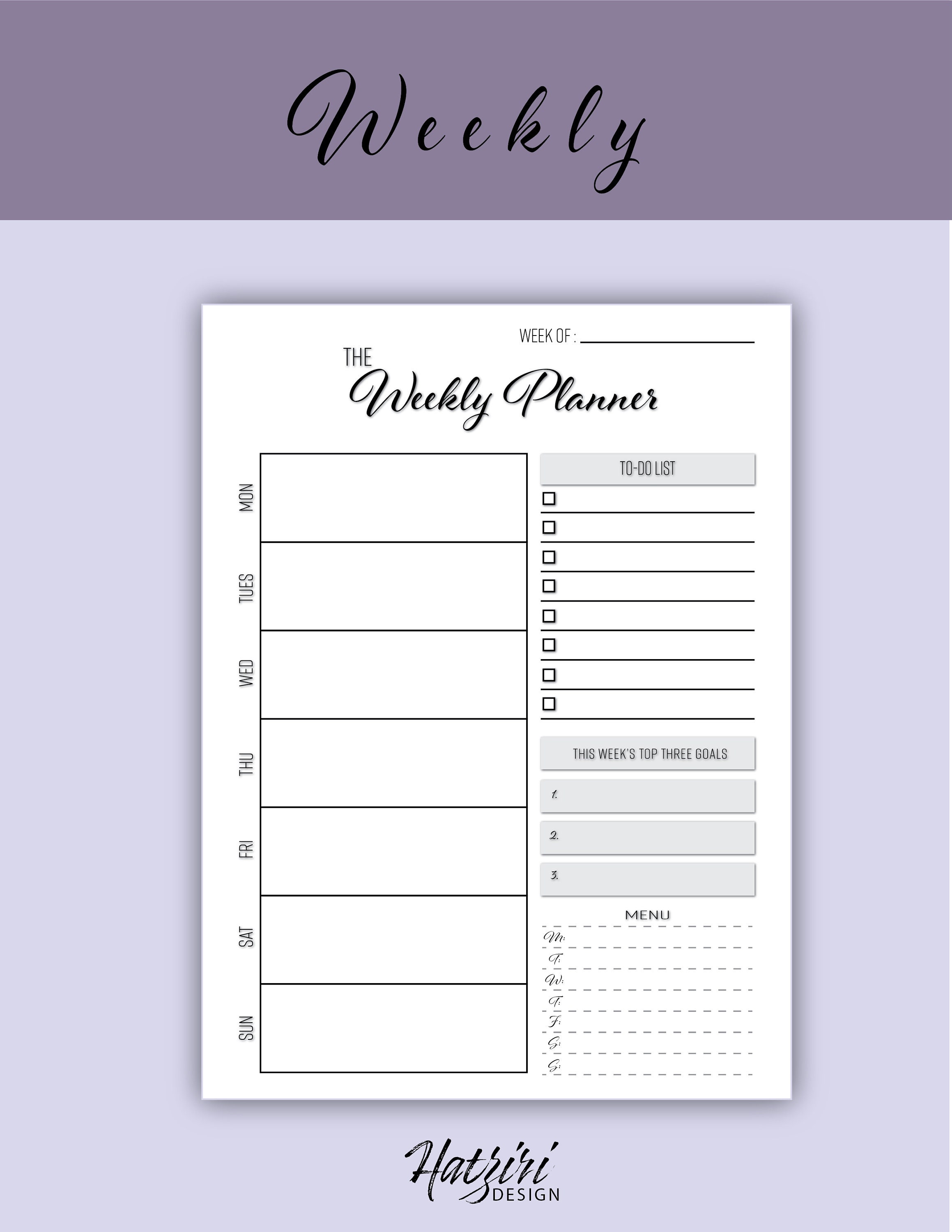 8.5x11 Printable PDF Blank Calendar Bundle Productive Planner Printable ...