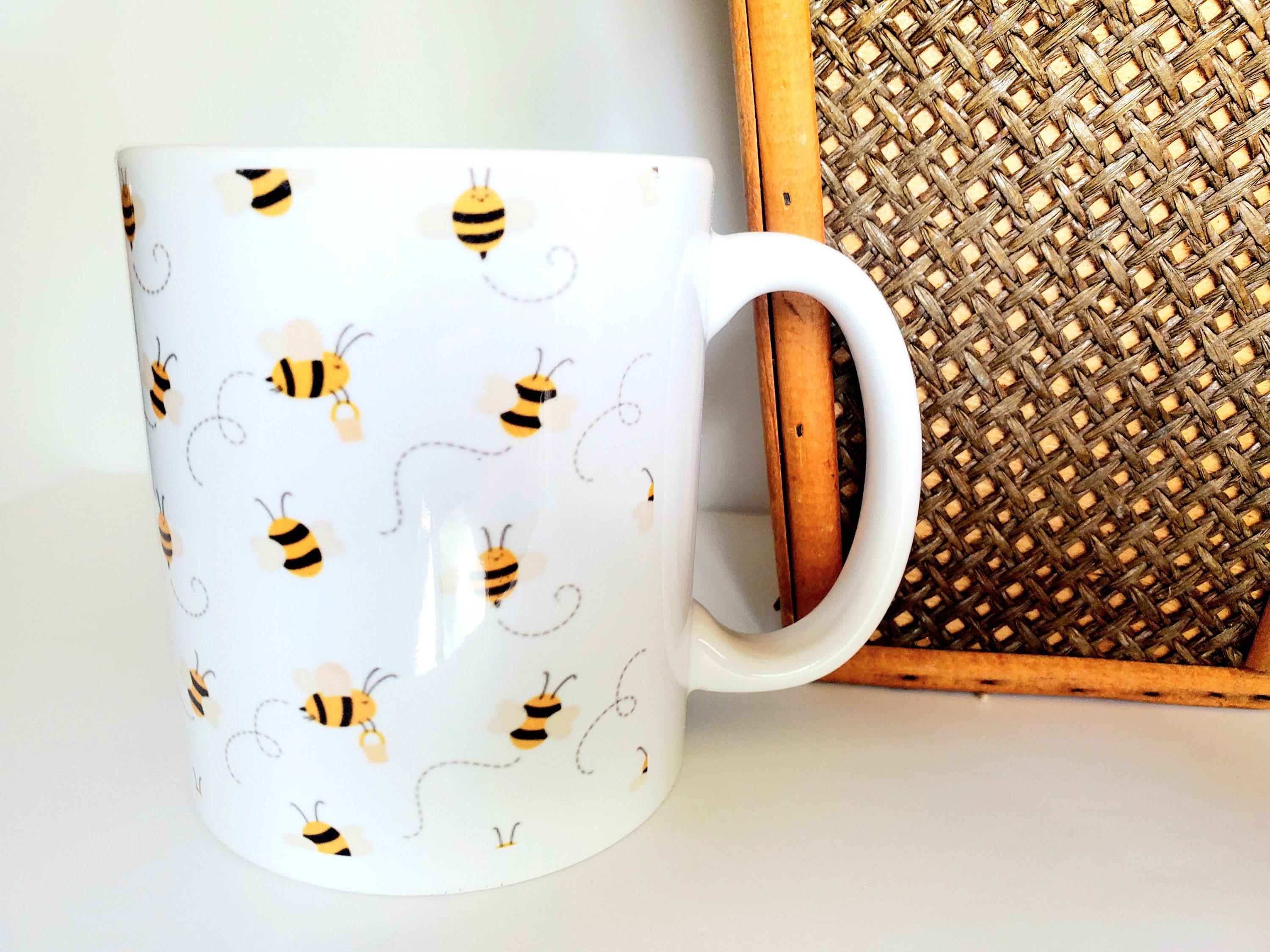 Honey Bee Coffee Mug, Cute Bee Mug, Cute Hot Chocolate Mug Set, Honey ...