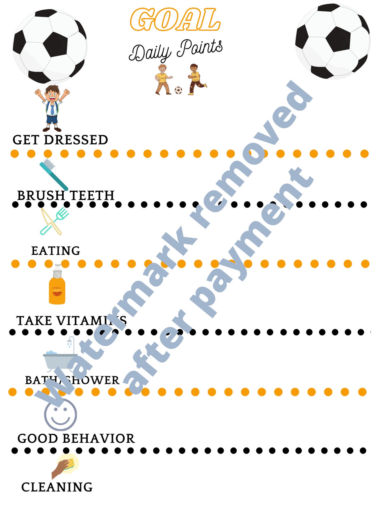 Kids Goal Behavior Points, Homeschool Schedule Points, Help Kids Stay ...