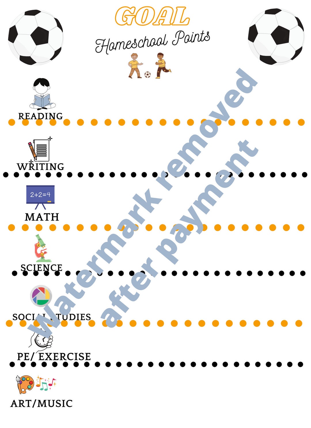 Kids Goal Behavior Points, Homeschool Schedule Points, Help Kids Stay ...