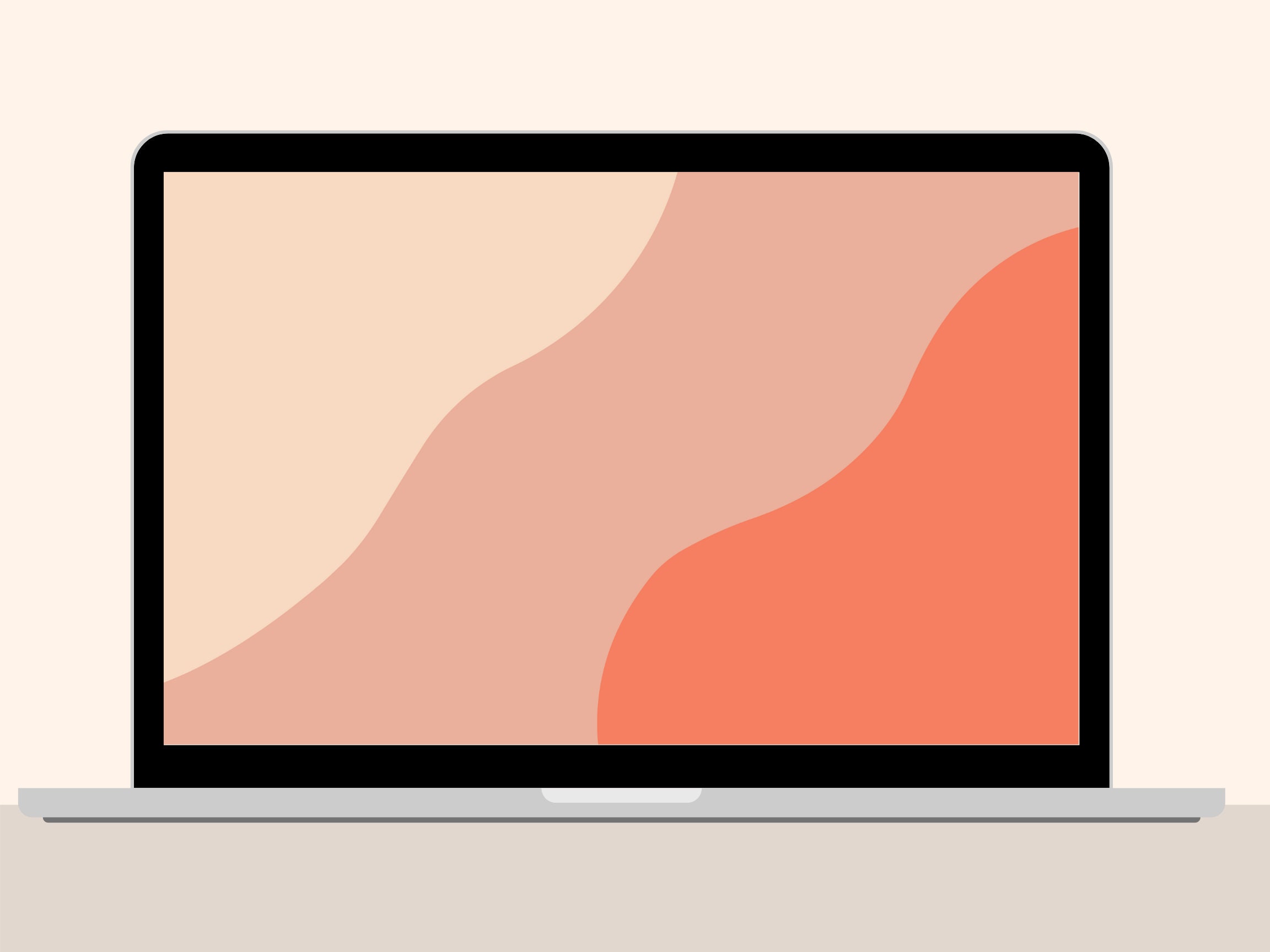 Simple Warm Desktop Wallpaper | Background Organizer | Minimalist - Etsy