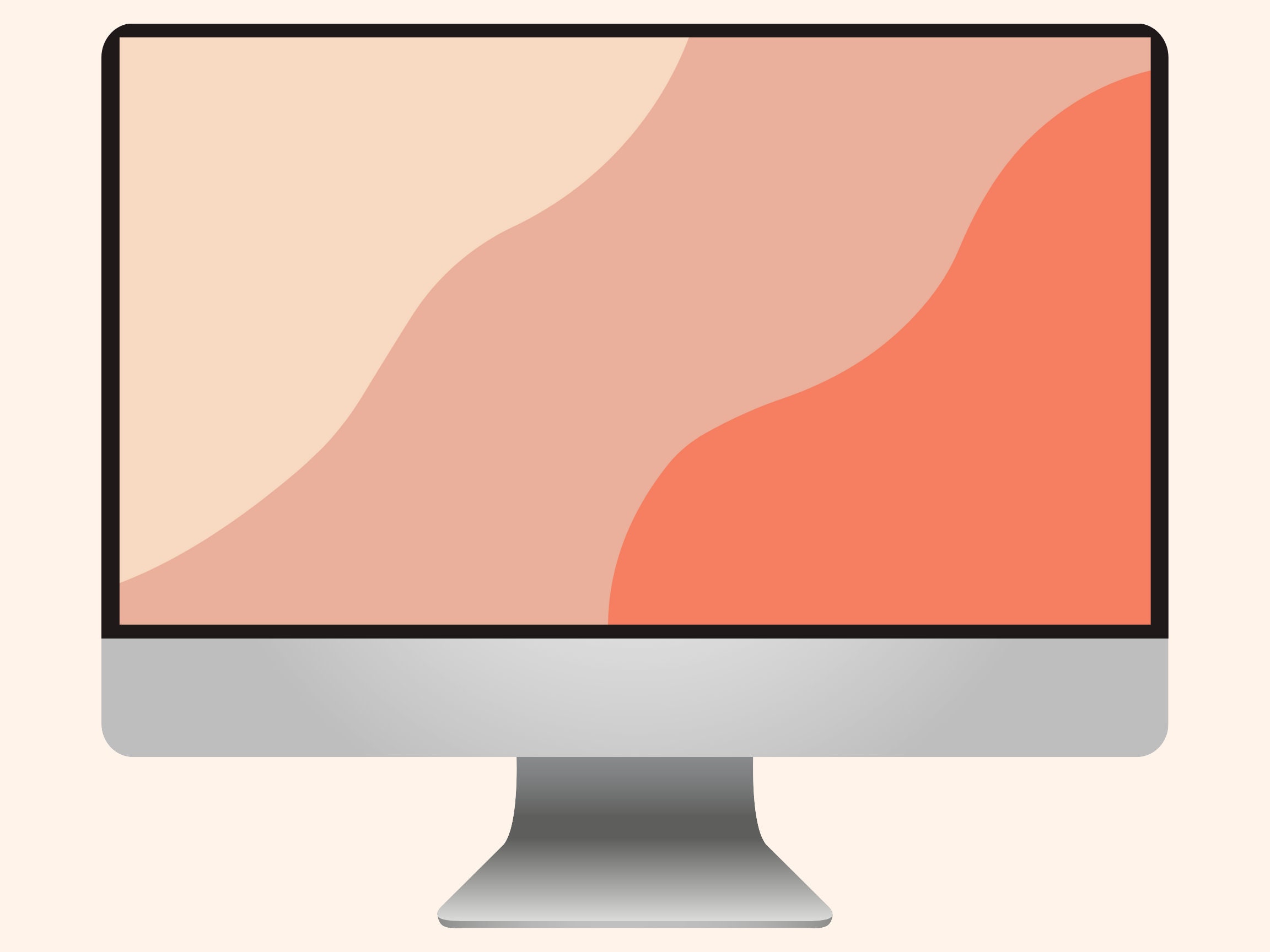 Simple Warm Desktop Wallpaper | Background Organizer | Minimalist - Etsy