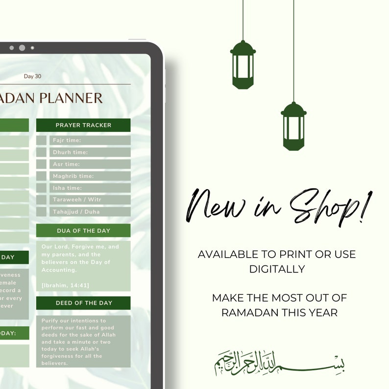 Ramadan Daily Planner | Digital & Printable | Ramadan 2023 | 8.5" X 11 ...