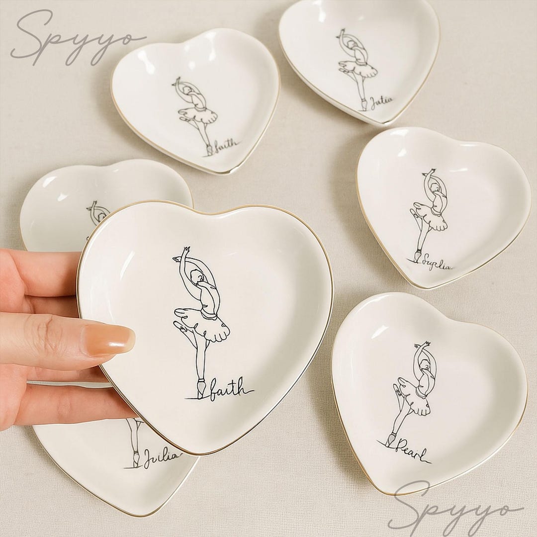 Personalized Ballet Ring Dish With Name, Ballerina Jewelry Tray, Dancer ...