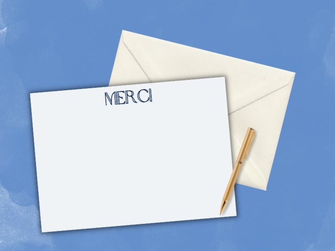 Thank You Card - Merci - Etsy