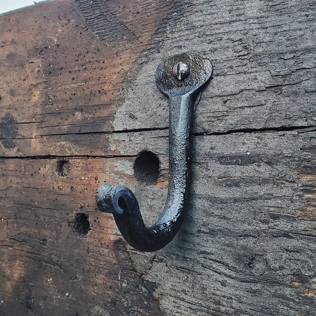 Wrought Iron Hooks Hand Forged, Round - Etsy