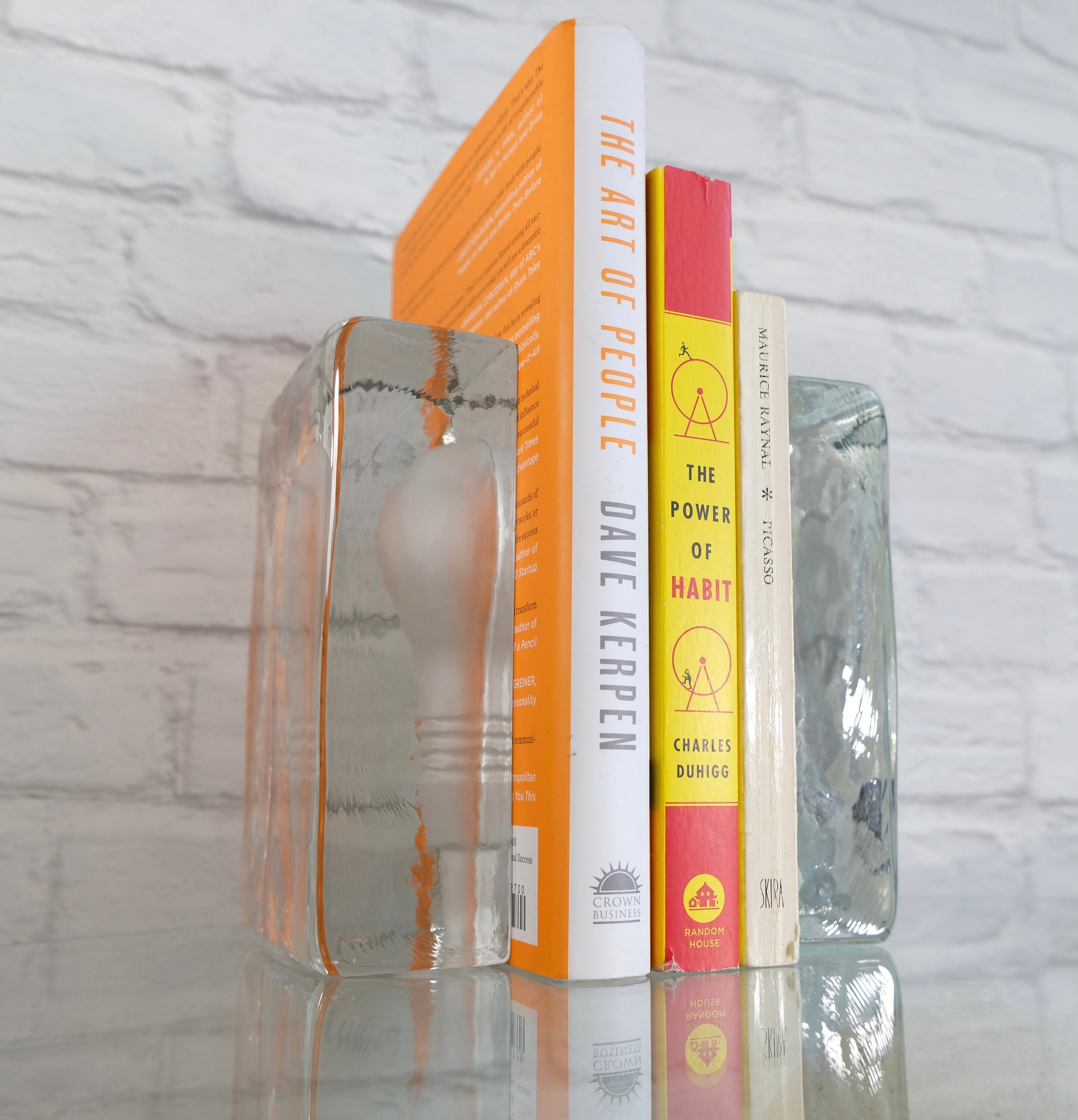 Mid Century Light Bulb Bookends Heavy Glass Bookends Art - Etsy