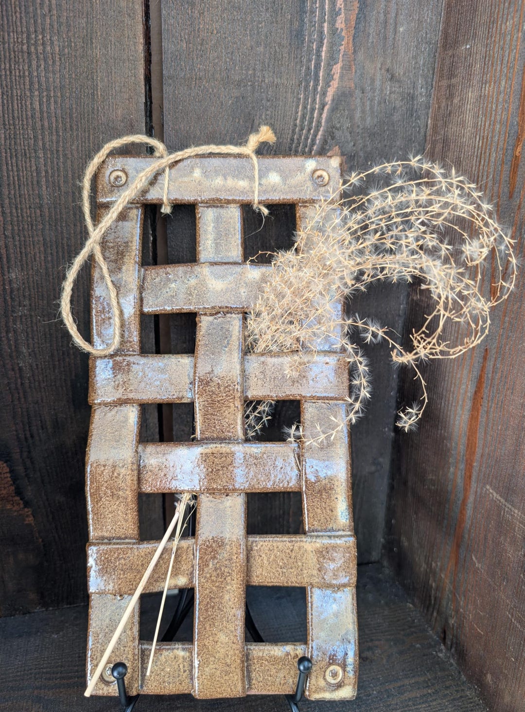 Handmade Stoneware Woven Wall Hanging, Rustic Fawn Glaze - Etsy