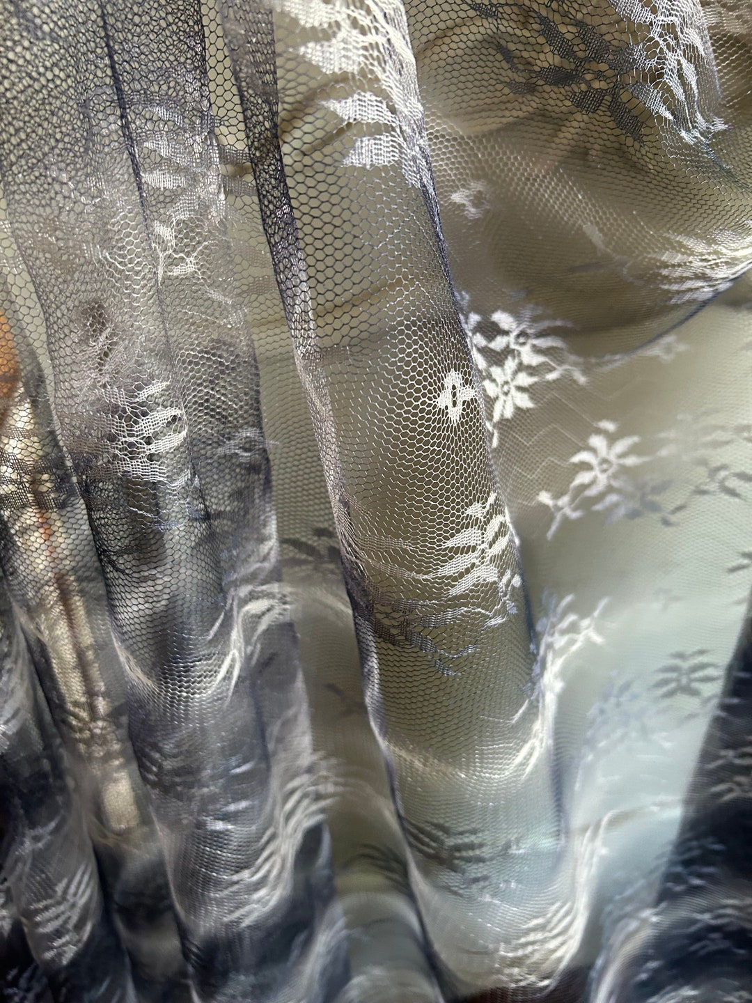 Floral Lace Silver/grey Fabric - Etsy