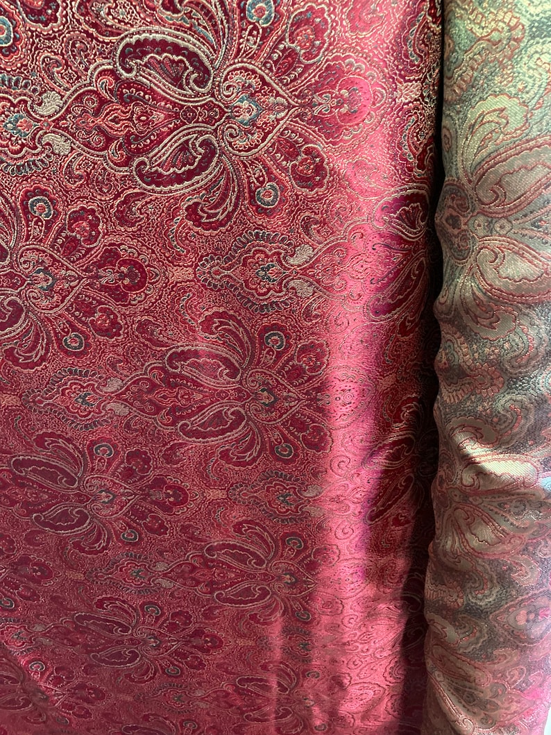 Jacquard Red & Green, Home Decor, Outerwear, Fabric - Etsy