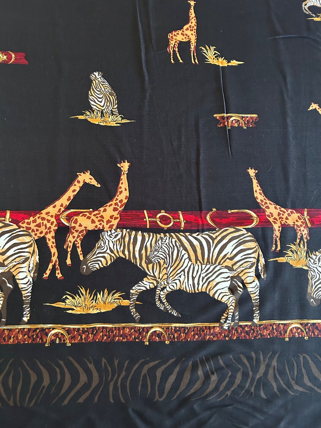 Rayon Fabric With Safari Animals - Etsy