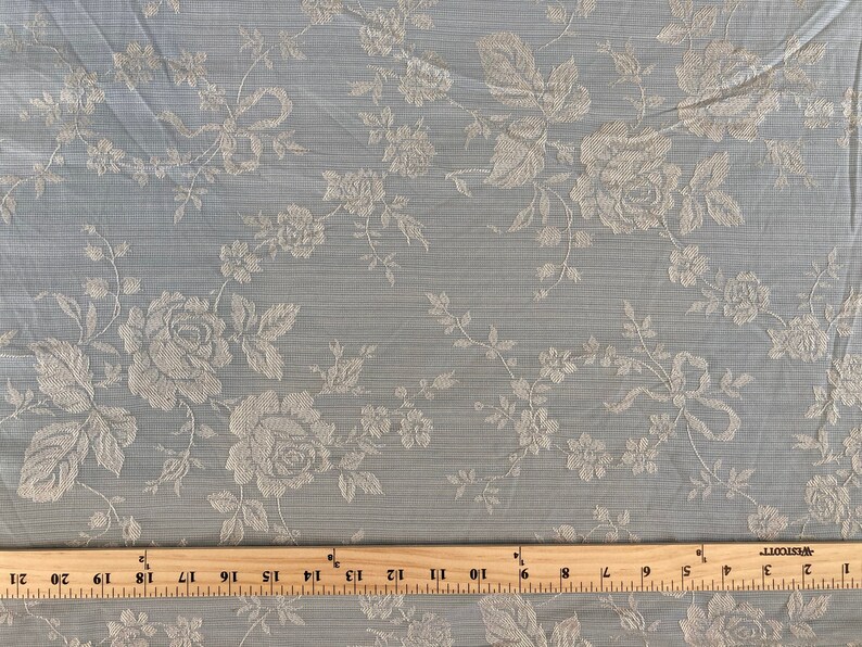 Embroidered Powder Blue Upholstery Fabric, Imported From Turkey. - Etsy