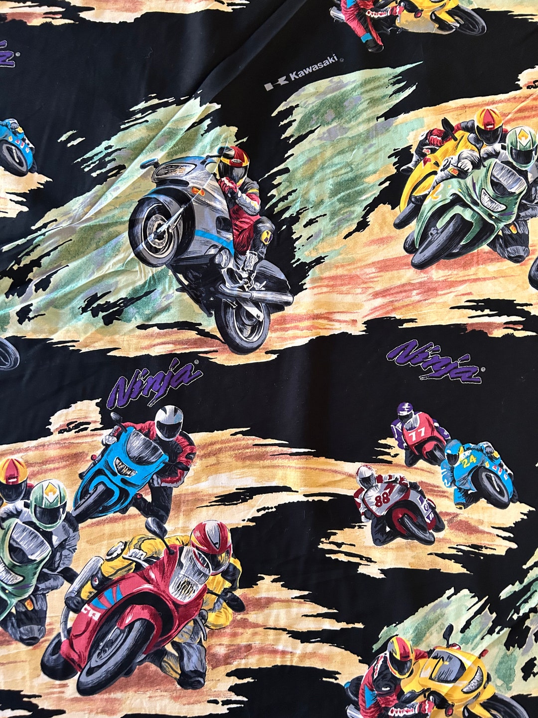 Rayon Ninja Riders Fabric - Etsy