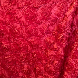 Red Satin Rosette Fabric - Etsy