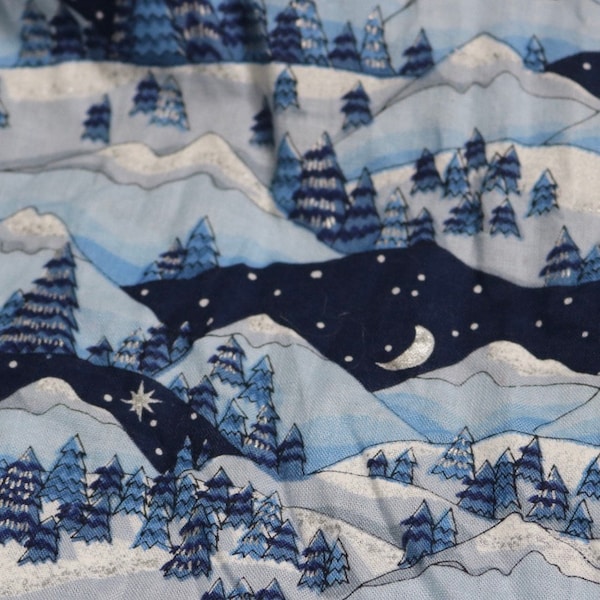 Winter Scene Fabric - Etsy