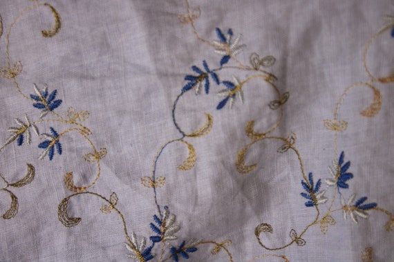 Linen W/ Embroidered Floral | Etsy