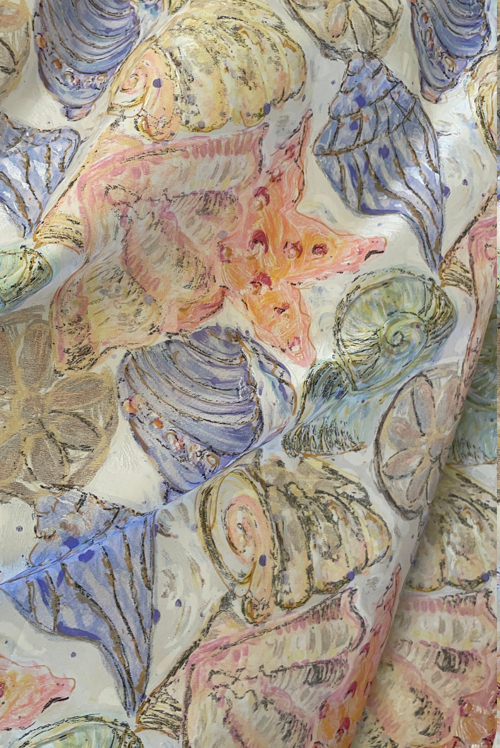 Polyester Seashell Fabric 70 Wide - Etsy