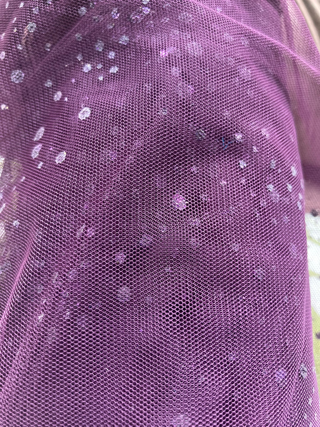 Purple Poly Mesh, Sheer W/ Silver Sparkles - Etsy