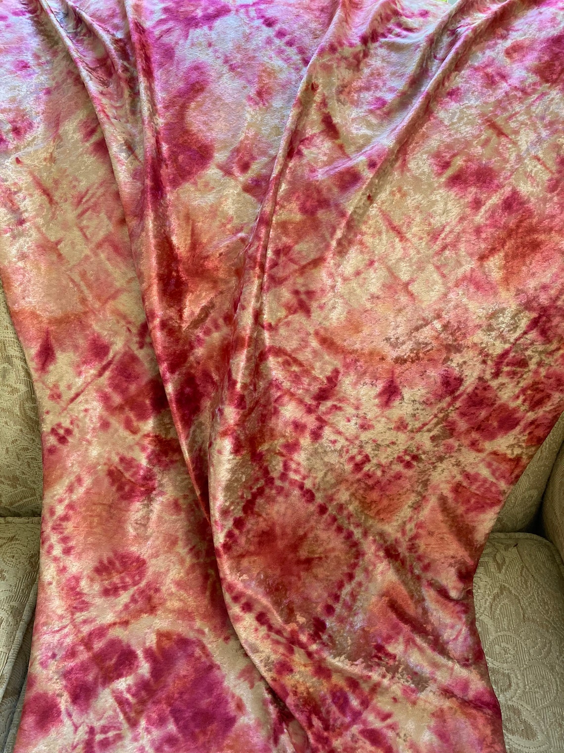 Panne Velvet , Red Tye Dye, Sold by the YARD - Etsy