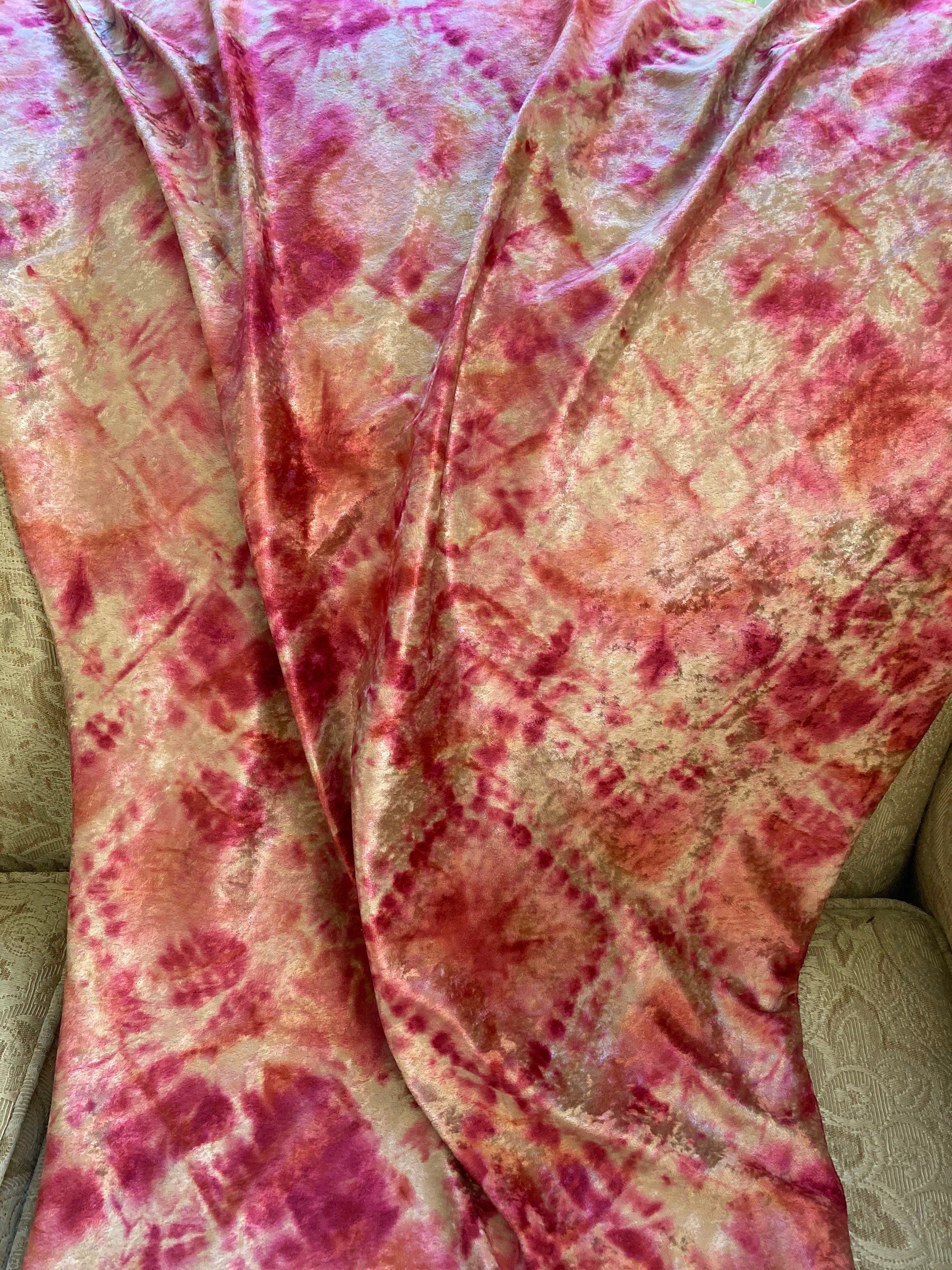 Panne Velvet Red Tye Dye Sold by the YARD - Etsy