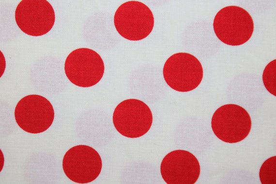 Red Polka Dot 100% Cotton Fabric - Etsy